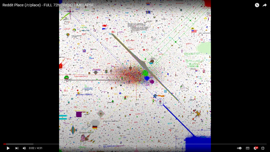 New Forms of Art: r/place – a Massive and Chaotic Collaborative Art ...