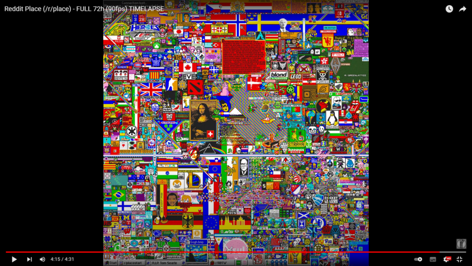 New Forms of Art: r/place – a Massive and Chaotic Collaborative Art ...