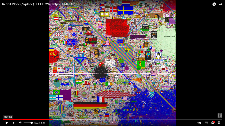 New Forms of Art: r/place – a Massive and Chaotic Collaborative Art ...