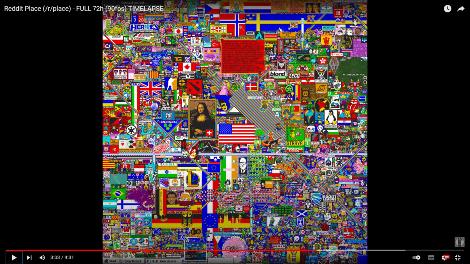 New Forms of Art: r/place – a Massive and Chaotic Collaborative Art ...